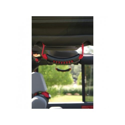 REAR SIDE GRAB HANDLES RED 07-16 JEEP WRANGLER UNLIMITED JK