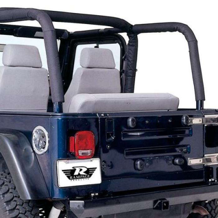 Roll Bar Cover Full Kit Black Denim 1997-2002 Jeep Wrangler TJ | Somar ...