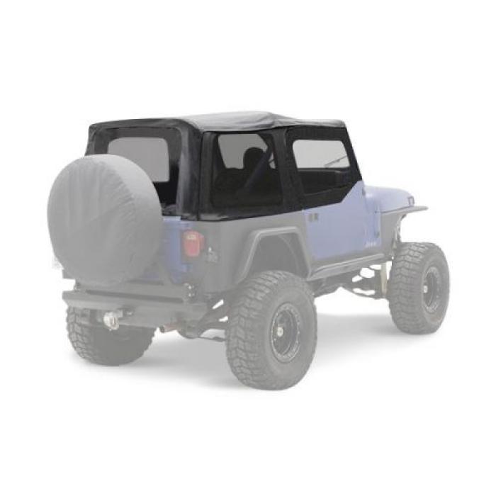 Replacement Soft Top W/ Upper Door Skins And Tinted Rear Windows Black ...
