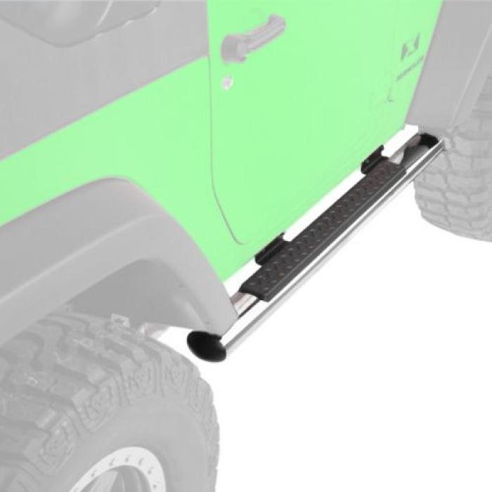 Aluminum Tubular Side Step Pair Kit Chrome 2007-2016 Jeep Wrangler JK ...