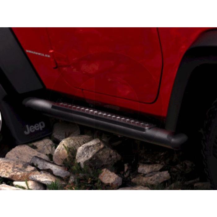 Aluminum Tubular Side Step Pair Kit Satin Black 2007-2016 Jeep Wrangler ...