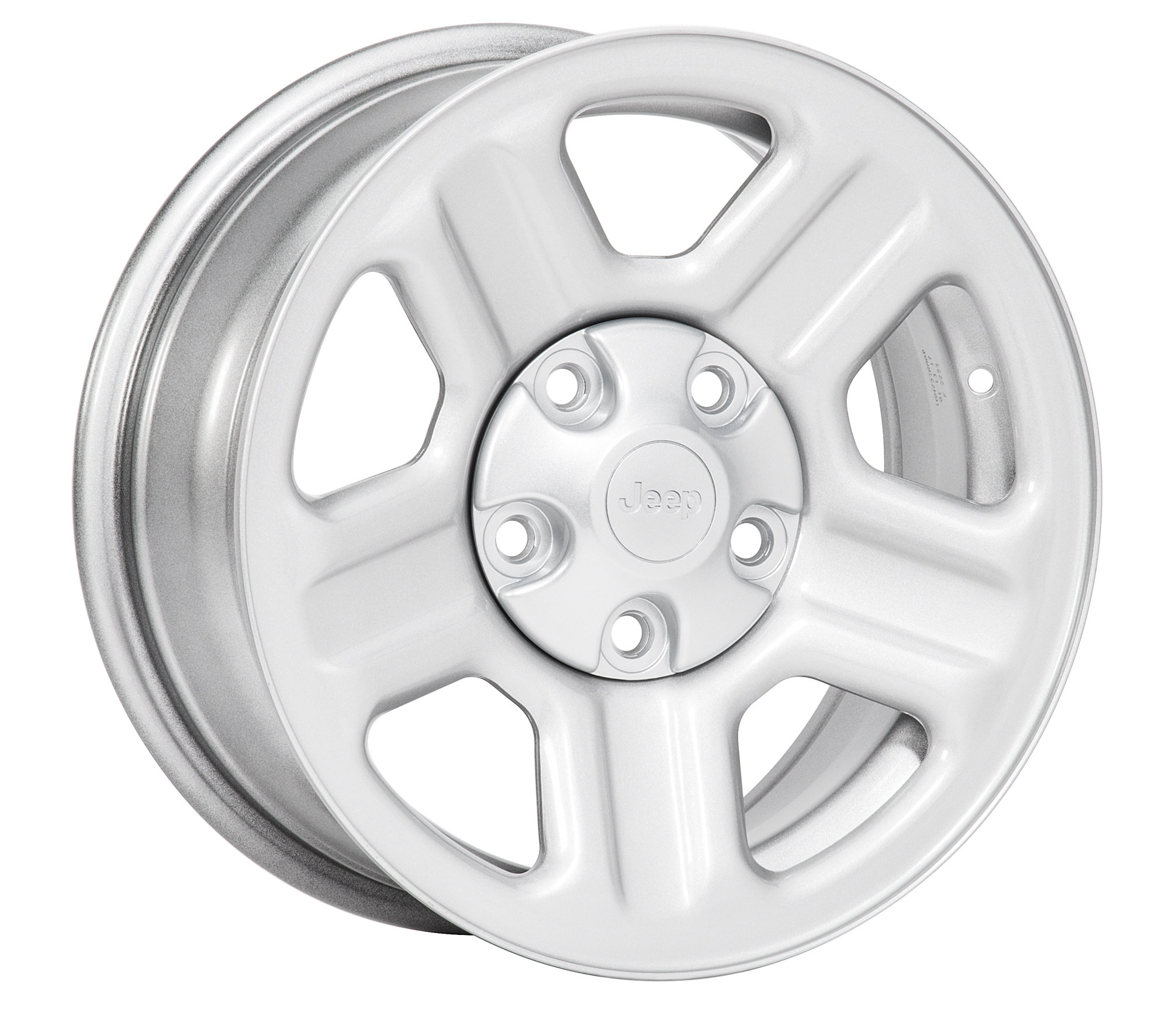16x7" Lux Style Steel Wheel In Silver For Jeep Vehicles With 5x5 Bolt ...