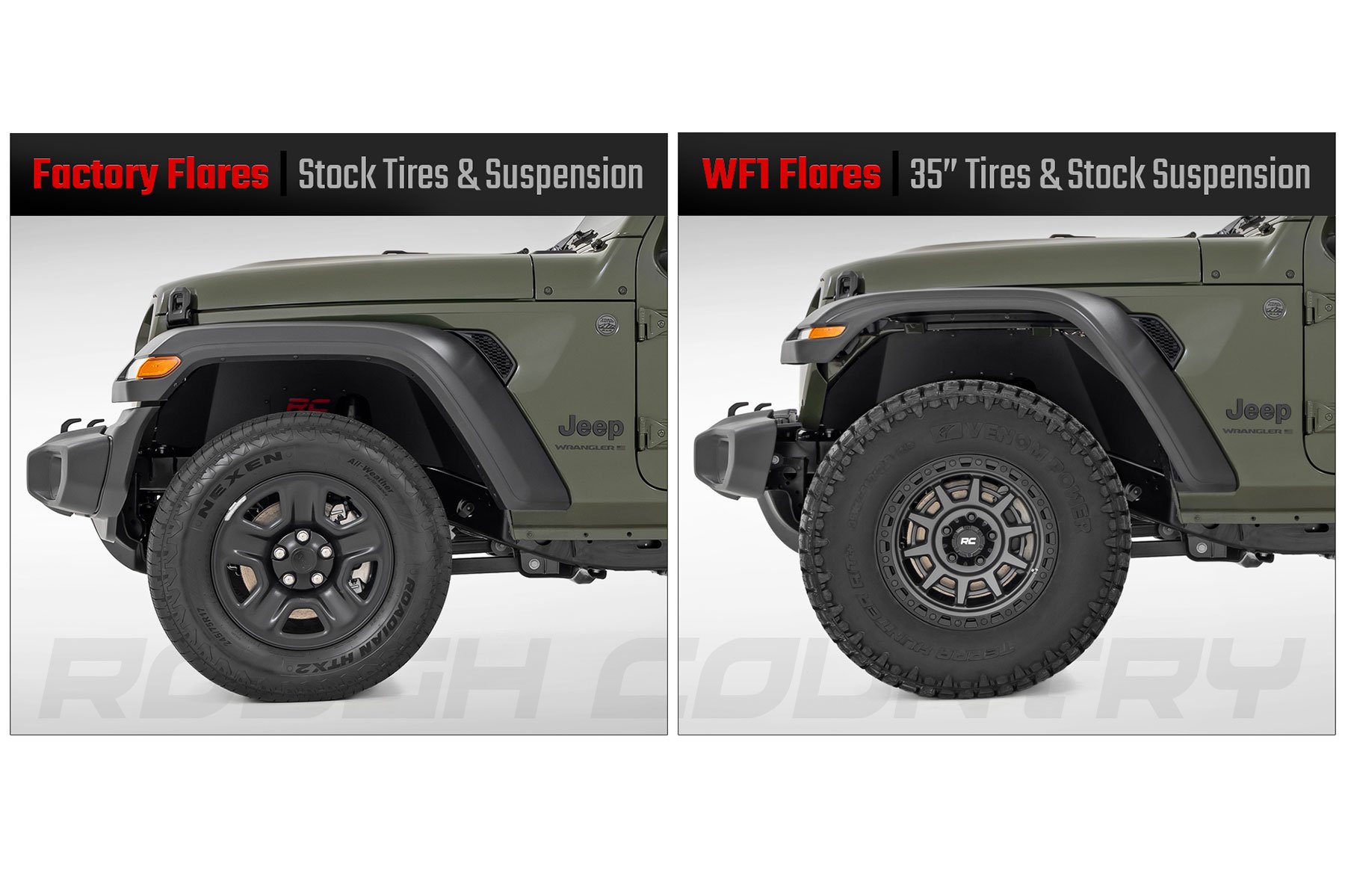 WF1 Fender Flares For Jeep Gladiator JT 4WD 2020-2025 - Somar 4x4